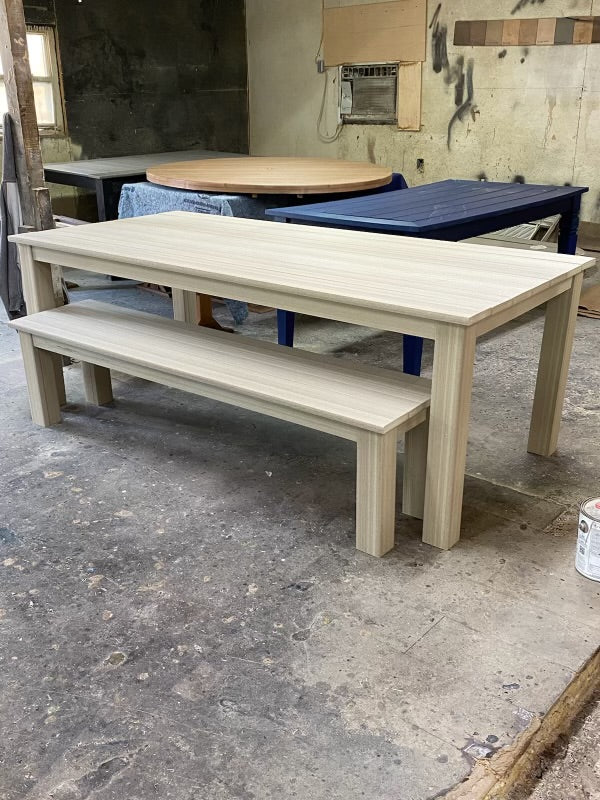 Farmhouse Dining Table with Post Legs - The Wooden Whale Workshop