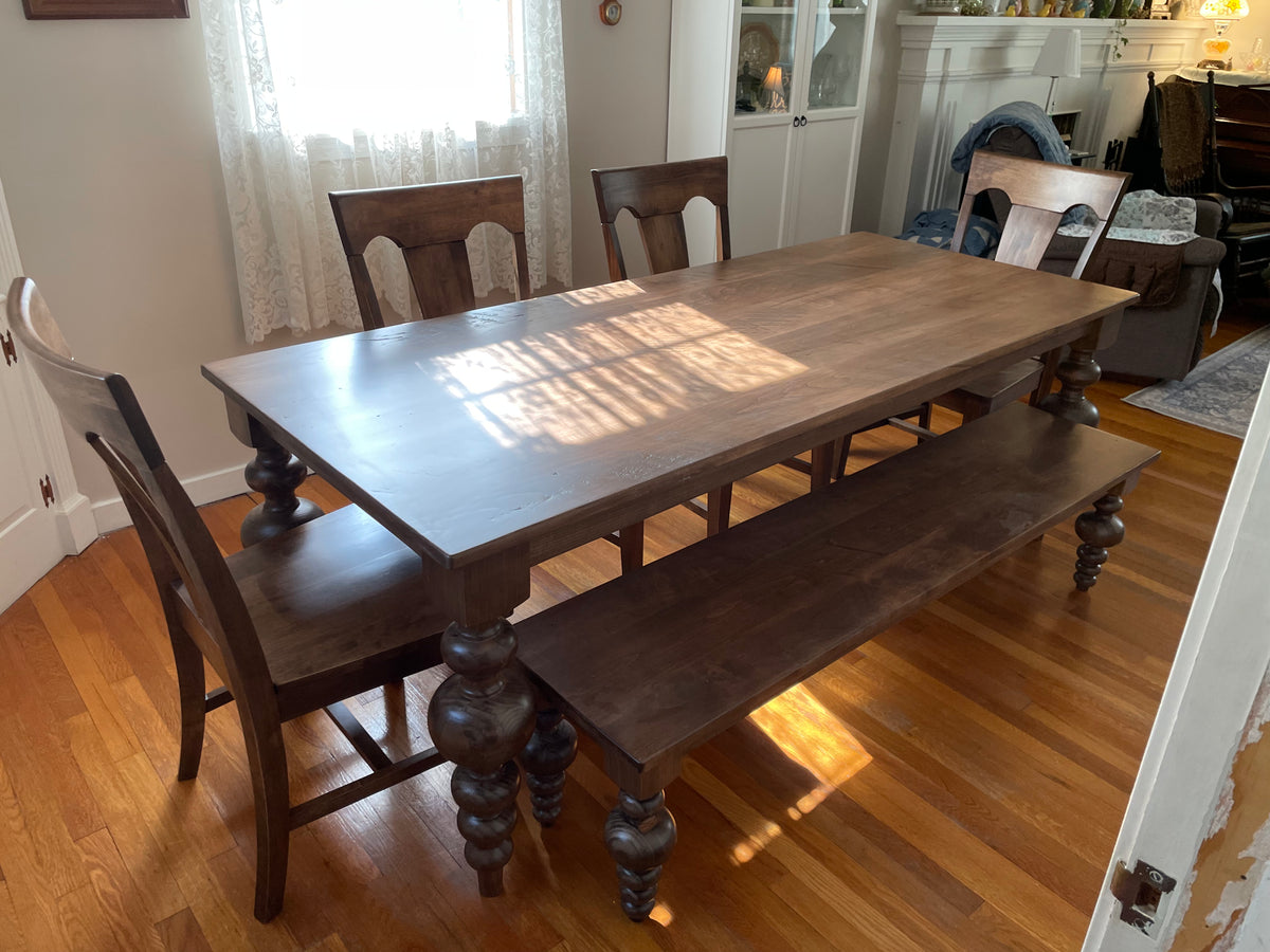 Victorian Spindle Leg Dining Table - The Wooden Whale Workshop